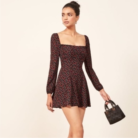 Reformation | Dresses | Reformation Rose Print Gretel Mabel Mini Dress ...